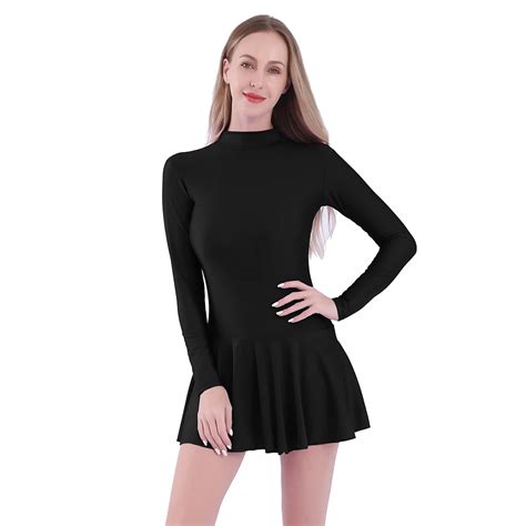 Speerise Women Ballet Dance Skirted Leotard One Piece Long Sleeve