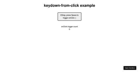 keydown from click examples codesandbox