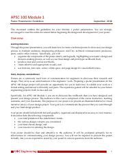 Essential Guidelines For APSC Poster Presentations Course Hero