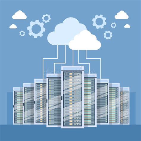 data center cloud connection hosting server computer stock vector illustration of file
