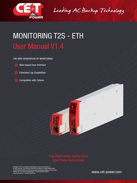 Cet Monitoring User Manual T2s Eth En V14 Pdf Power
