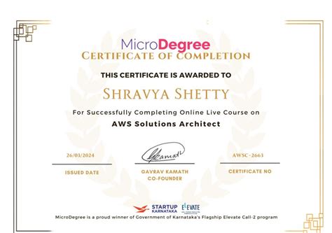 Shravya Shetty On Linkedin Microdegree Aws Awssolutionarchitect Devops