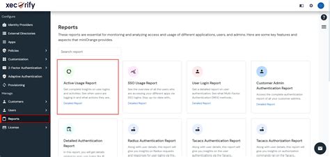 Active Usage Report Miniorange Identity Platform Partner Portal Handbook