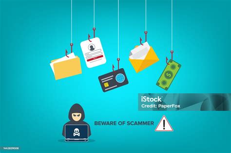 Beware Of Scammer Hacker With Laptop Computer Stealing Confidential