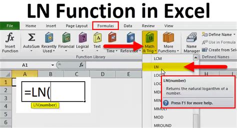 Ln In Excel Formula Examples How To Use Ln Function