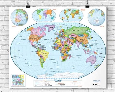 Laminated Classroom Wall Maps By Grade Level