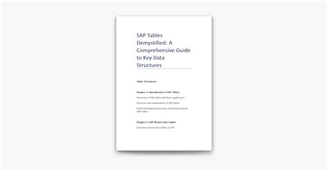 ‎sap Tables Demystified A Comprehensive Guide To Key Data Structures I