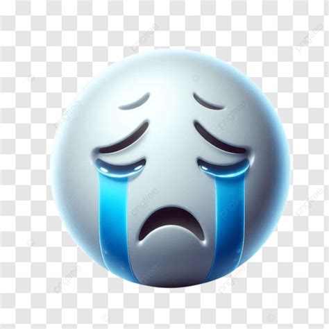 Crying Sad 3d Blue Emoji Shiny Crying Emoji Glossy Emoji With Tears