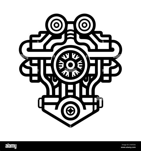 engine icon or modern line symbol vector line art and icon design with