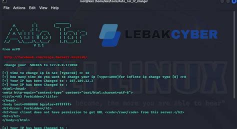 Ganti IP Address Otomatis Dengan Auto Tor Kali Linux Lebak Cyber