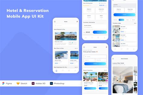 Hotel And Reservation Mobile App Ui Kit Graphic By Betush · Creative Fabrica