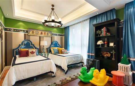 国外美式风格样板房儿童房间装饰 别墅设计图