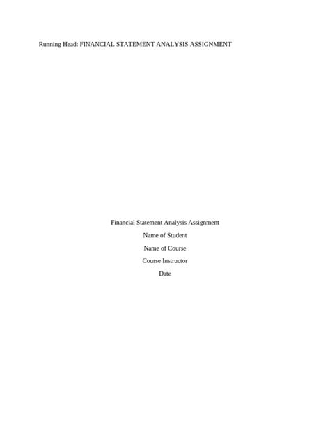 Financial Statement Analysis Assignment Writer Pdf Equity Finance