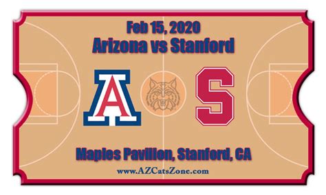 Arizona Wildcats Vs Stanford Cardinal Basketball Tickets 021520