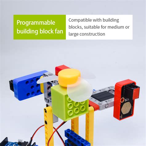 Programmable 3v Dc Motor Fan Module Compatible With Building Blocks Diy