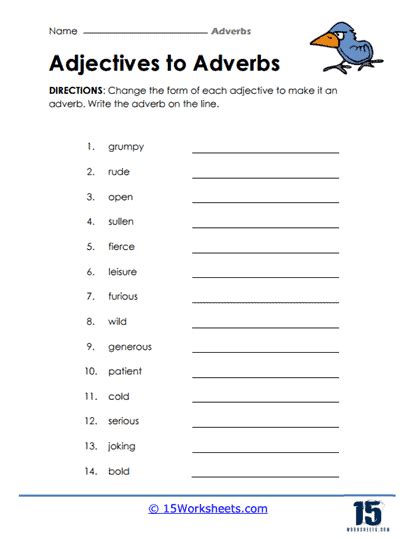 Adverbs Worksheets 15 Worksheets Library