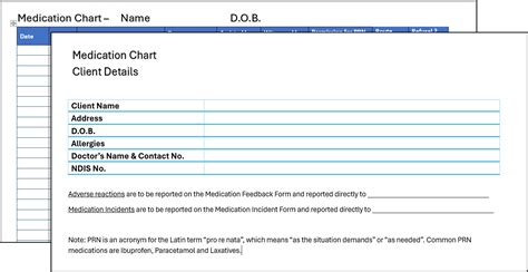 Medication Chart In Home Support Supporttoyou