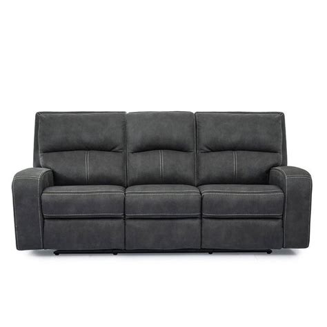 Polaris Power Reclining Sofa W Power Headrests Slate Parker Living