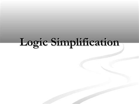 Logic Simplification Using Sop Ppt