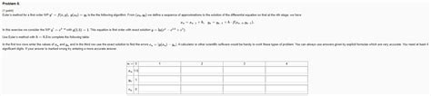 Solved Problem Point Euler S Method For A First Order Chegg