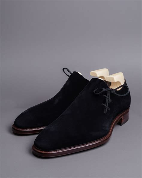 Black Suede Leather Camria Whole Cut Oxfords Formal Shoes Costoso