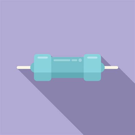 Electric Resistor Icon Flat Vector Capacitor Chip 14865353 Vector Art