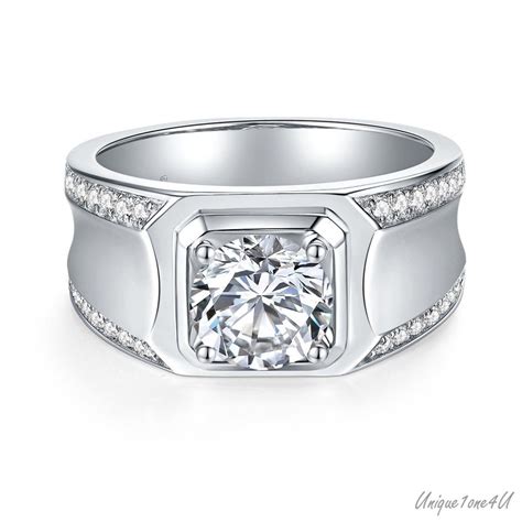 Gorgeous And Luxury Moissanite Ring For Men 1ct 2ct D Color Vvs Etsy