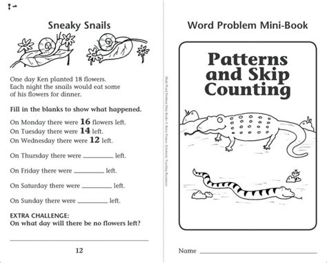 Patterns And Skip Counting Word Problem Mini Book By