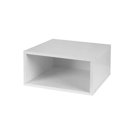 Niche Cubo Half Size Stackable Storage Cube White Wood Grain Pc1206wh