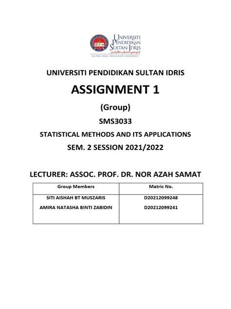 Assignment 1 Sms3033 Pdf Analysis Of Variance Standard Deviation