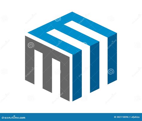 Mm Letter Cube Hexagon Logo Stock Vector Illustration Of Label Advertising 302118096