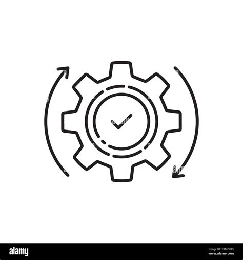 Easy Operation Process Like Thin Line Gear Icon Lineart Trend Modern Linear Plan Logotype