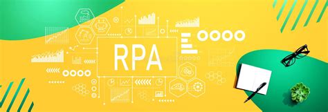 robotic process automation theme with notebook and pen stock