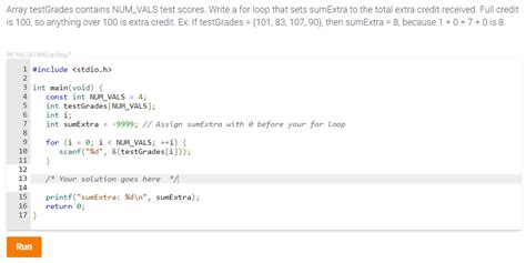 Solved Array Testgrades Contains Numvals Test Scores Write