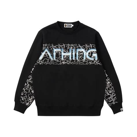 베이프 X 하지메 소라야마 크루넥 스웨트셔츠 블랙 Bape Kream