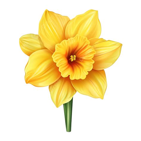 노란 수선화는 봄 꽃의 현실적인 그림을 근접 촬영합니다 수선화 노란색 꽃 Png 일러스트 및 이미지 에 대한 무료 다운로드 Pngtree
