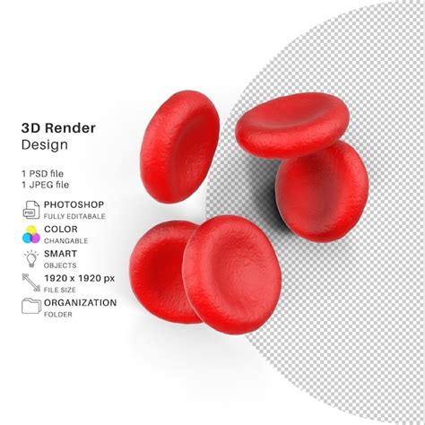 Premium PSD Red Blood Cells D Modeling Psd File Realistic