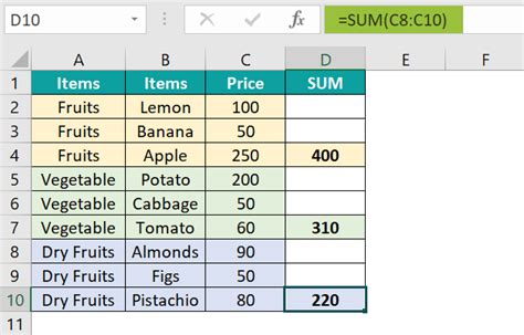 Excel Group Sum How To Use Formula Errors And Examples