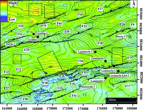Rms Amplitude Map With Two Way Time Structure Contours For H9 The Map