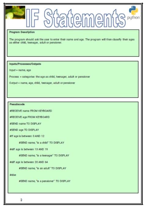 Python Programming If Statements Project Digital Literacy Problem