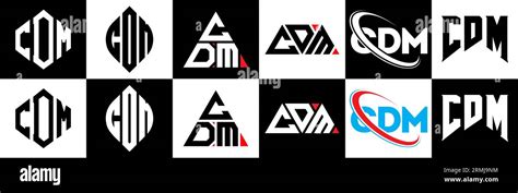 Cdm Letter Logo Design In Six Style Cdm Polygon Circle Triangle Hexagon Flat And Simple
