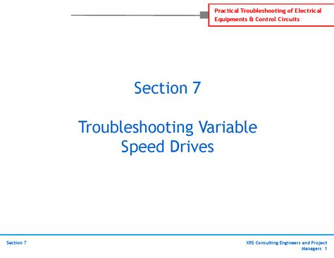 Electrical Troubleshooting Variable Speed Drives PPT