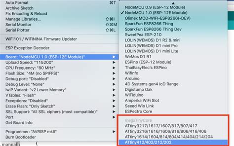 Using The New Attiny Processors With Arduino Ide Attiny412 Attiny1614 Attiny3216 Attiny1616