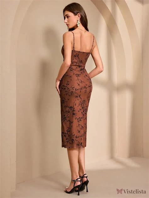 Vestido Midi Slip Dress Justo Estampa Floral Delicada