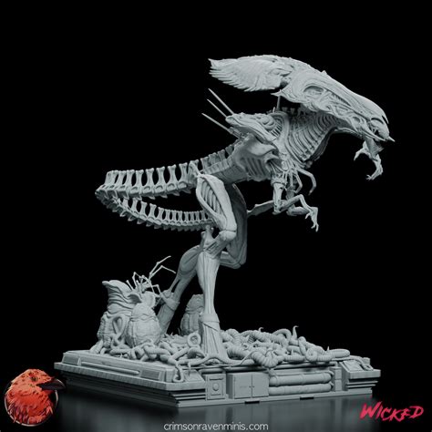 Alien Xenomorph Queen Model Kit Sci Fi Horror Masterpiece Crimson Raven