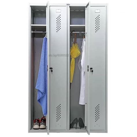 Метален шкаф за съблекални четворен Търговско и ресторантьорско оборудване Пловдив Гар