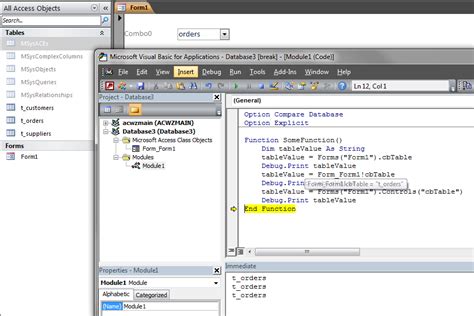Vba How To Reference Tablesqueriesreports In Access Using An Alias