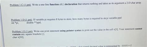 Solved Problem Ic 1 Pnt Write A One Line Function C0