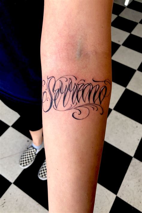 Gonzalez In Cursive Tattoos