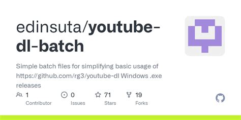 Github Edinsutayoutube Dl Batch Simple Batch Files For Simplifying Basic Usage Of